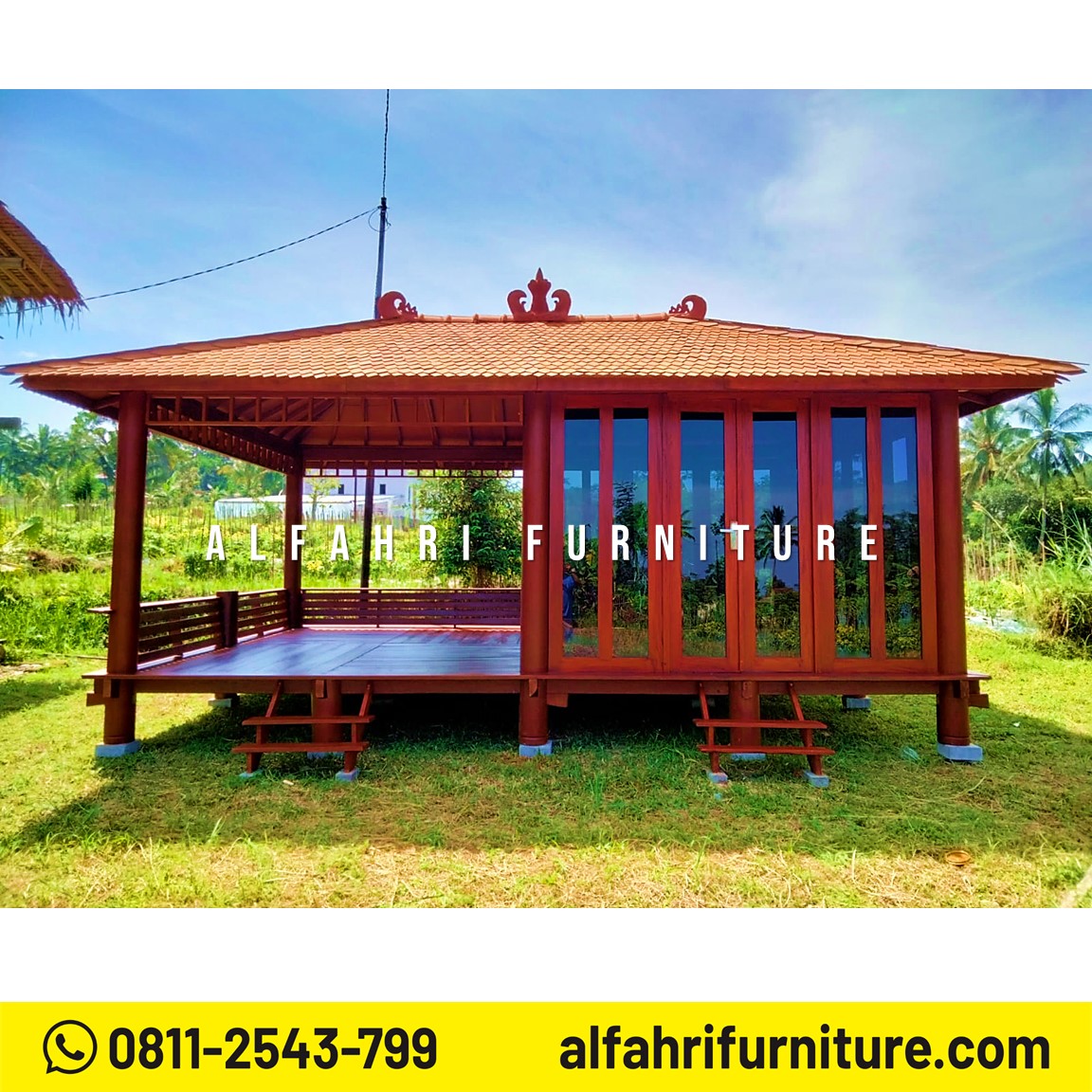 Rumah Kayu Minimalis 4x6 Meter Cocok untuk Villa Atap Sirap Ulin