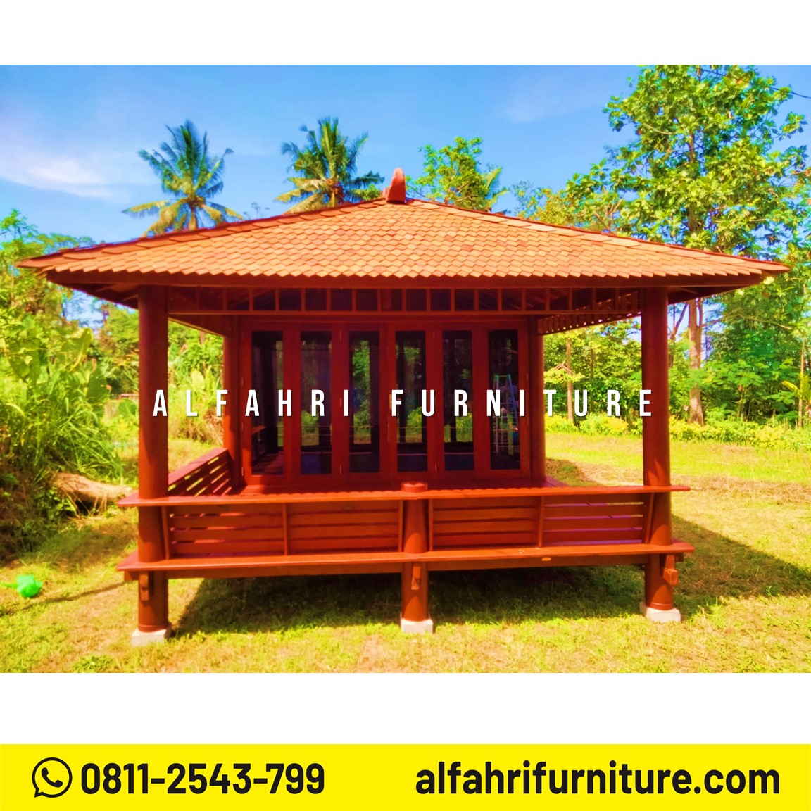 Rumah Kayu Minimalis 4x6 Meter Cocok untuk Villa Atap Sirap Ulin