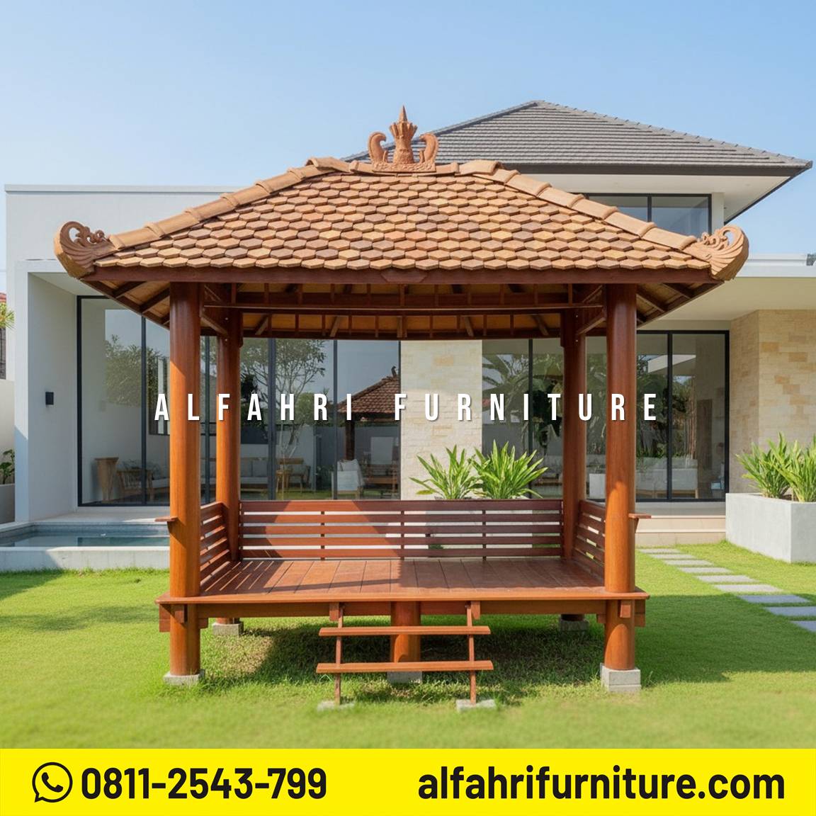 Gazebo Rumah Kayu Elegan Cocok untuk Area Belakang Rumah 2x3 Atap ...