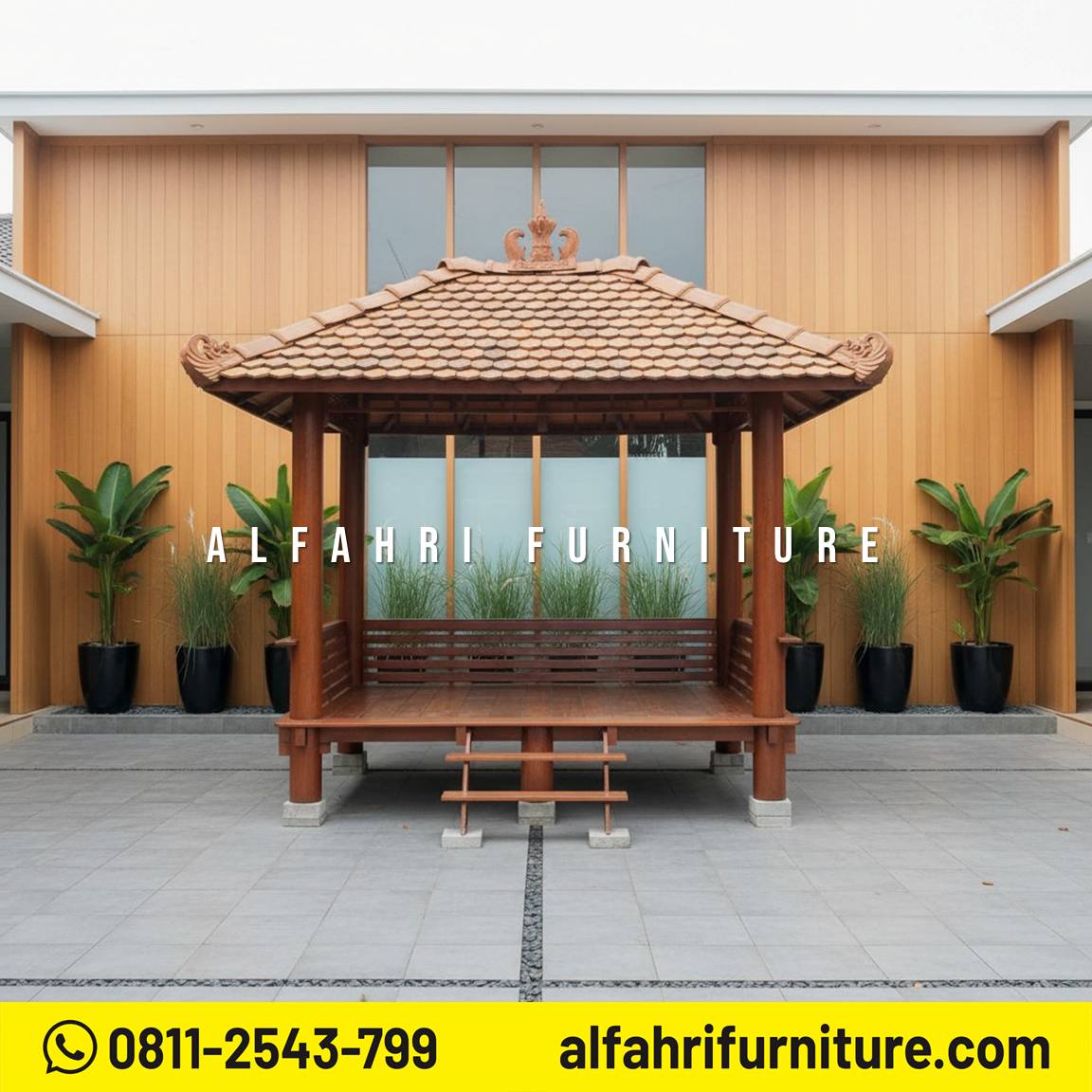 Gazebo Teras Rumah Desain Natural Finishing Halus Mengkilap 2x3 Atap ...
