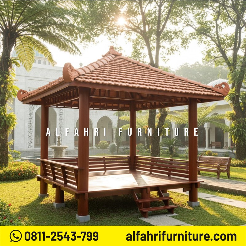 Gazebo Kayu 3x3 Meter Model Simpel Berkualitas