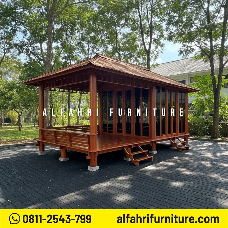 Gazebo Rumah Kayu 3x6 Desain Sederhana Namun Mewah