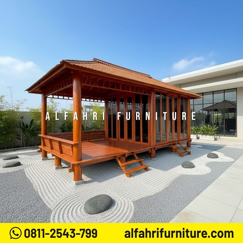 Gazebo Rumah Kayu 3x6 Model Elegan Cocok Untuk Villa
