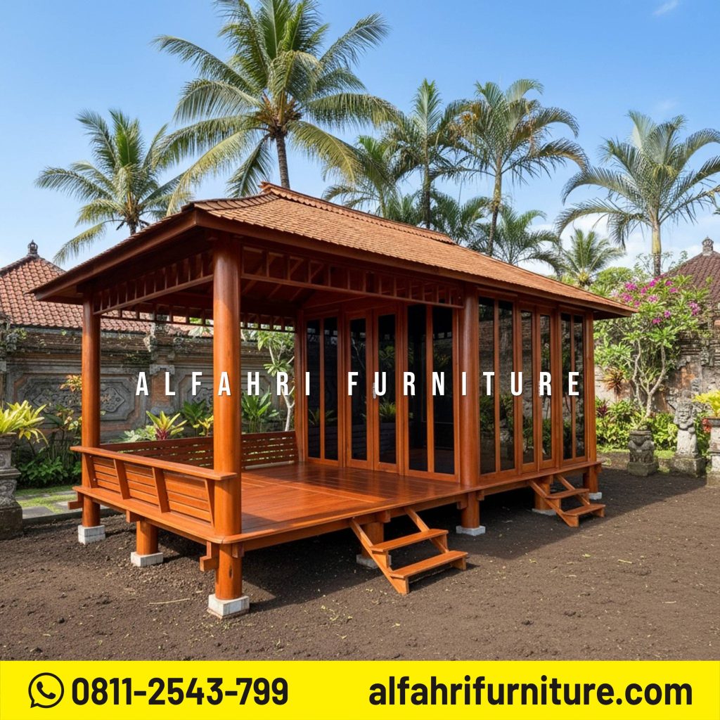 Gazebo Rumah Kayu 3x6 Luxury Untuk Taman Rumah