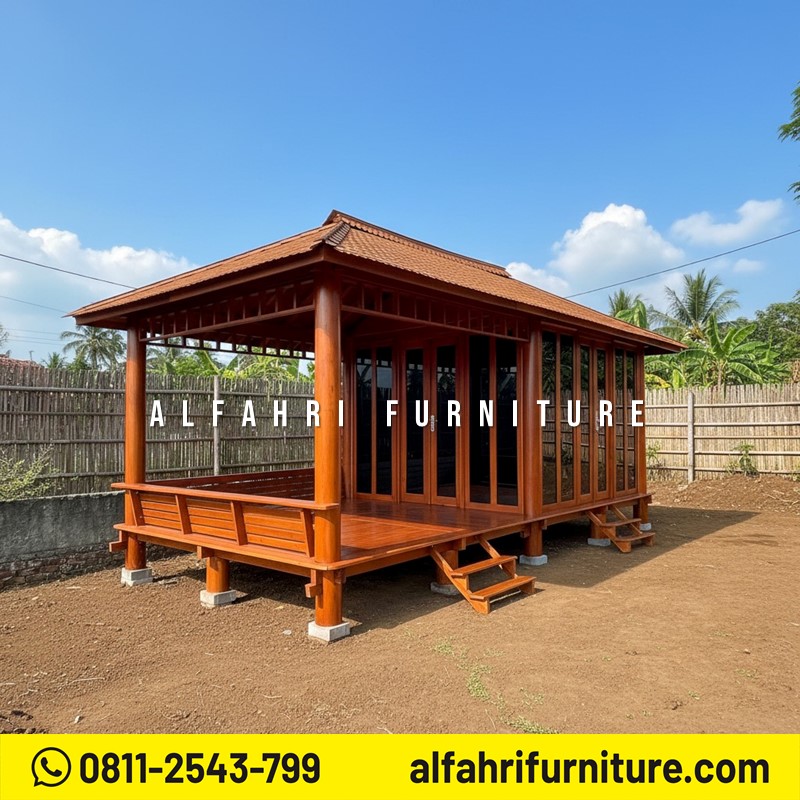 Gazebo Rumah Kayu 3x6 Outdoor Model Baru Paling Dicari