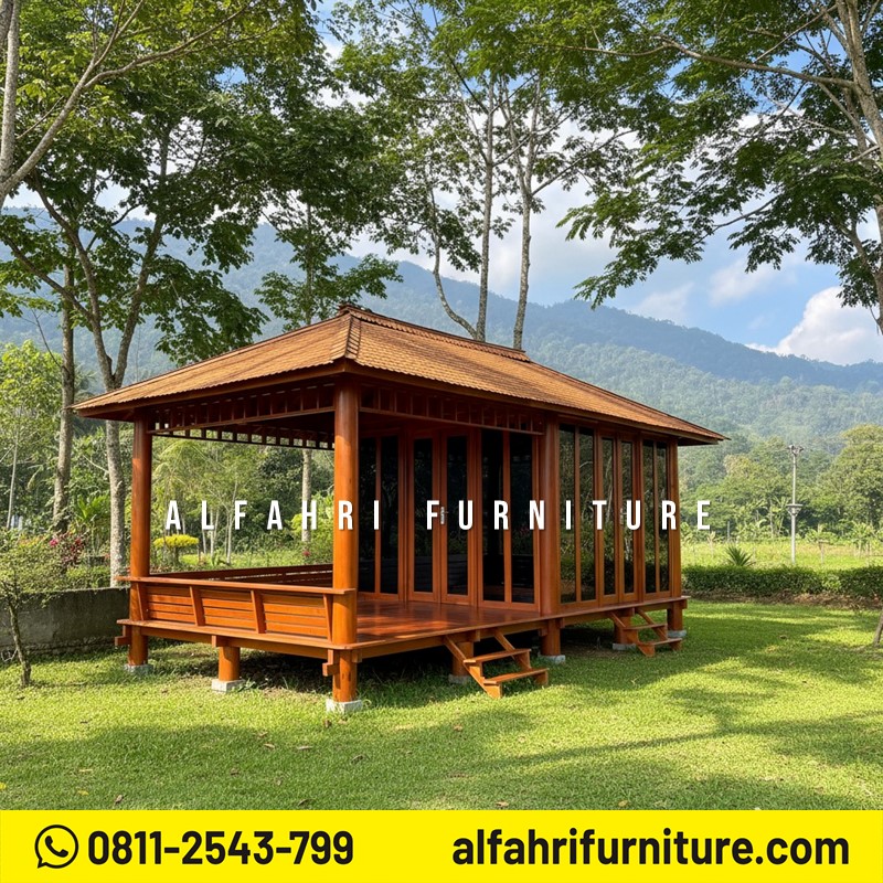 Gazebo Rumah Kayu 3x6 Model Kekinian Anti Ribet