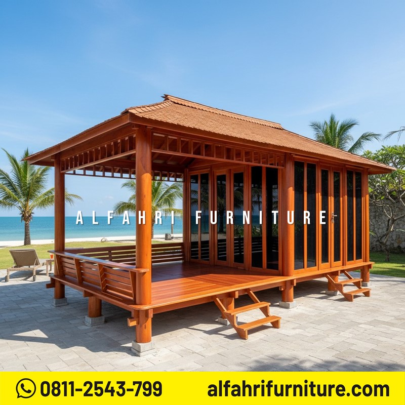 Gazebo Rumah Kayu 3x6 Custom Warna & Model