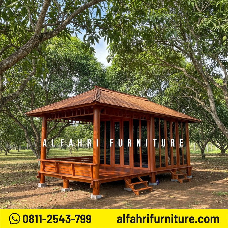 Gazebo Rumah Kayu 3x6 Natural Look Elegan